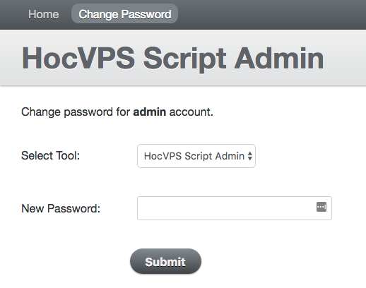 Reset password quản lý server HocVPS Script - VNCLOUD change password